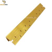 China Aluminum Carpet Transition Strip 9mm Height High Gloss Gold 3000mm Length OEM for sale