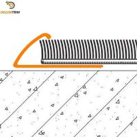 China Aluminum Curved Carpet Transition Strip Glossy Silver 9mm×3000mm for sale