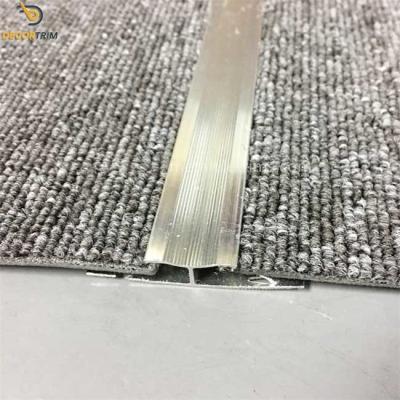 China Aluminum Carpet Edging Strip 7mm Silver Alloy 6063 T5 Floor Trim 3m for sale