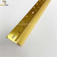 China 7.7x3000mm Self Adhesive Carpet Transition Strip Bright Gold Aluminum 6063 T5 for sale