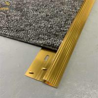 China Shiny Gold Anodized Aluminum Carpet Edge Trim 3000mm 0.8mm SGS Certified Floor Transition Strip for sale
