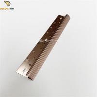 China Aluminum Carpet Edge Strip 38mm Shiny Coffee 3000mm with Gripper Fitting for sale