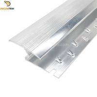 China Aluminum Z Section Floor to Carpet Transition Strip 0.9mm Thickness 3m Length Shiny Silver for sale