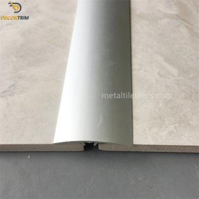 China Anodized Matt Silver Aluminum Floor Transition Strip Same Height 40.5mm Width 2500mm for sale