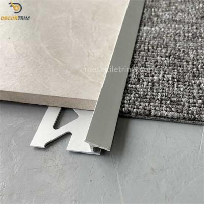 China Aluminum Carpet Tile Edge Trim 12mm Height Floor Transition Strip 2.5m for sale