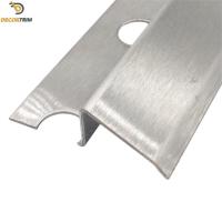 China SS316 Stainless Steel Floor Transition Strip 12mm Height 2.5m Length Brushed Finish for sale