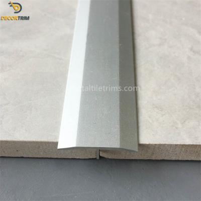 China 24.8mm Anodized Aluminum T Mould Floor Cover Strip 2500mm Matt Silver for sale