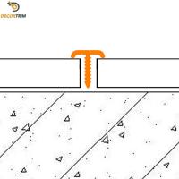 China Aluminum 6063 T Shaped Transition Strip , Floor Divider Strip 10mm Width for sale