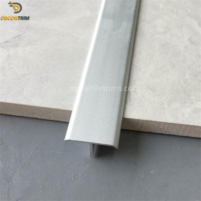 China Matt Silver Aluminum T Molding Transition Strip 20mm 2500mm Tile to Wood Floor for sale
