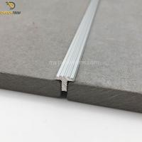 China Aluminum 6063 T5 T Shape Floor Transition Strip 9mm Matt Silver Anti Slip for Vinyl Flooring for sale