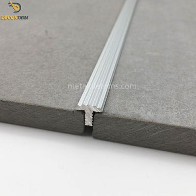 China Aluminum 6063 T5 T Shape Floor Transition Strip 9mm Matt Silver Anti Slip for Vinyl Flooring for sale