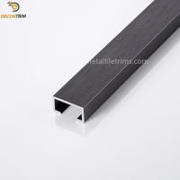 China Aluminum U Channel Strip Brushed Matt Black 15mm x 8mm 2500mm Length 6063 T5 for sale