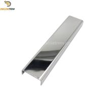 China Stainless Steel U Channel Strip 8K Mirror Finish 2500mm Wall Transition Trim for sale