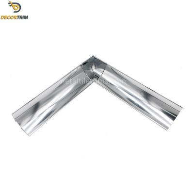 China Aluminum Internal Corner Tile Trim 2.5m Curved Edge 40mm Width Silver for sale