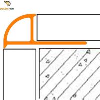 China 10mm PVC Round Edge Tile Trim , Straight Edge Plastic Tile Edging Strip for sale