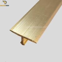China 18mm T Shape Brass Tile Trim Strip for Flooring Transition Cover OEM for sale
