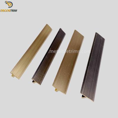 China 18mm T Shape Brass Tile Trim Strip for Flooring Transition Cover OEM for sale