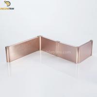 China Rose Gold Aluminum Skirting Board Profiles 60mm 80mm 100mm Decorative Baseboard for sale