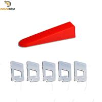 China PP Red Reusable Tile Leveling Wedges 100pcs per Bag for Ceramic Floor and Wall Installation for sale