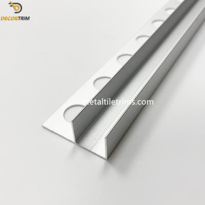 China Aluminum Tile Trim Profile 0.9mm Thick Alloy 6063 T5 for Bathroom Glass 14mm for sale