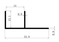 China Aluminum Tile Trim Profile 0.9mm Thick Alloy 6063 T5 for Bathroom Glass 14mm for sale