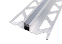 China Aluminum Matt Satin Expansion Joint Profile 10mm Rubber Insert Anodized Surface for sale
