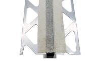 China Aluminum Matt Satin Expansion Joint Profile 10mm Rubber Insert Anodized Surface for sale