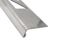 China Stainless Steel L Shape Tile Trim 10x2500mm 8K Mirror Finish Triangle Punching Hole for sale