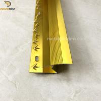 China Gloss Gold Z Bar Carpet Transition Strip 3000mm Aluminum Flooring Profile with Adhesive for sale