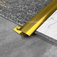 China Gloss Gold Z Bar Carpet Transition Strip 3000mm Aluminum Flooring Profile with Adhesive for sale