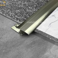 China Shiny Champagne Zig Zag Carpet Transition Strip With Gripper Punching for sale