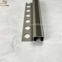 China Anti Slip Box Shape Metal Step Edge Protector Matt Bronze Stair Nosing Tile Trim for sale