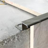 China Aluminum Alloy 6063 Stair Nose Tile Edging Trim Anodized Matt Bronze Non Slip 2.5m for sale