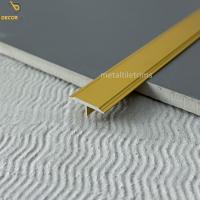 China Anodized Matt Gold Aluminum T Shaped Transition Strip 2.5m Flooring Trim for sale