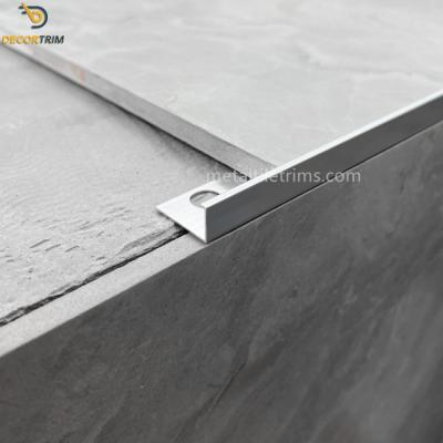 China Shiny Silver Aluminum L Shape Tile Trim 8mm 10mm 12mm Edge Protection for sale