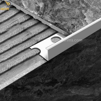 China L Shape Metal Tile Trims 1/2'' Durable Aluminum Anodized Matt Silver Color for sale