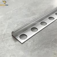 China 12x2500mm Satin Round Edge Tile Dividing Strip Anodized Matt Silver Aluminium Tile Trim for sale