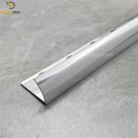 China 12x2500mm Satin Round Edge Tile Dividing Strip Anodized Matt Silver Aluminium Tile Trim for sale