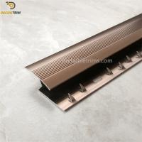 China Aluminum 6063 Flooring to Carpet Transition Strip 3000mm Shiny Coffee Self Adhesive for sale