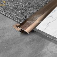 China Aluminum 6063 Flooring to Carpet Transition Strip 3000mm Shiny Coffee Self Adhesive for sale