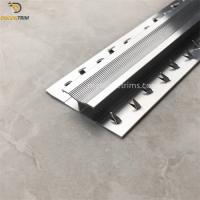 China Self Adhesive Aluminum Carpet Transition Strip 27.2mm Shiny Silver with Grippers for sale