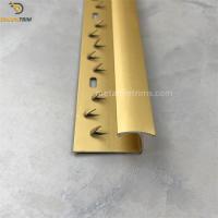 China 6063 T5 Aluminum Carpet Transition Strip 3000mm Wood Floor to Carpet Reducer Matt Gold for sale