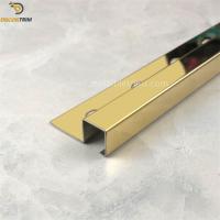 China Custom Stainless Steel Tile Trim 10x10mm High Gloss Gold Square External Edge for sale