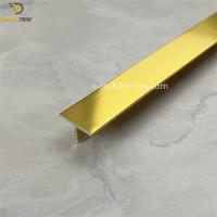 China 20mm T Shaped Transition Strip High Gloss Gold Aluminum Floor Cover 2.5m for sale