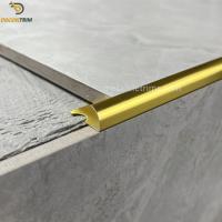 China 10x2500mm High Gloss Gold Marble Bullnose External Aluminium Tile Trim 6063 T5 for sale