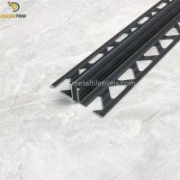 China 12mm Matt Black Aluminum Expansion Joint Profile with Black Rubber Strip 2.5m for sale