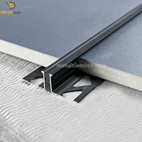 China 12mm Matt Black Aluminum Expansion Joint Profile with Black Rubber Strip 2.5m for sale