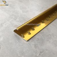 China Curved Shiny Gold Aluminum Carpet Transition Strip 9mm 2500mm Floor Trim for sale