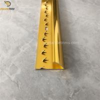 China Curved Shiny Gold Aluminum Carpet Transition Strip 9mm 2500mm Floor Trim for sale