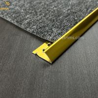 China Curved Shiny Gold Aluminum Carpet Transition Strip 9mm 2500mm Floor Trim for sale